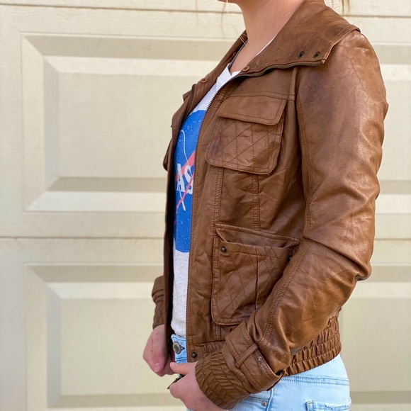 Bernardo | Jackets & Coats | Bernardo Collection Brown Leather Jacket ...